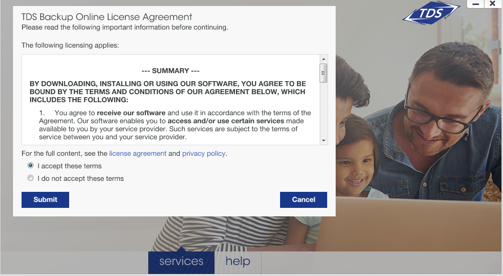 In the service section, you can check the status of the ‘TDS Backup ...